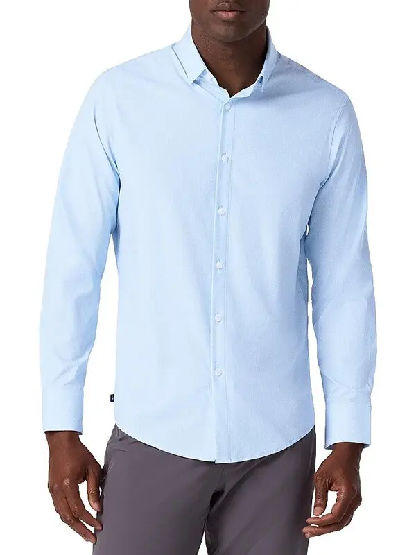 Mizzen+main Leeward No Tuck Long Sleeve Dress Shirt - Light Pastel Blue