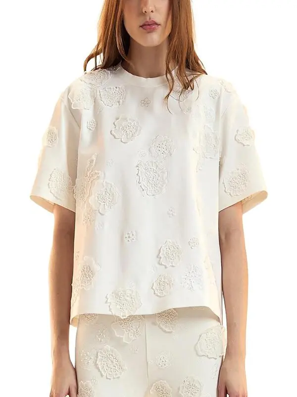 Cynthia Rowley 3d Applique Top - White