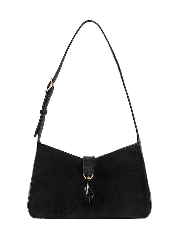 Rebecca Minkoff Megan Small Suede Shoulder Bag - Black