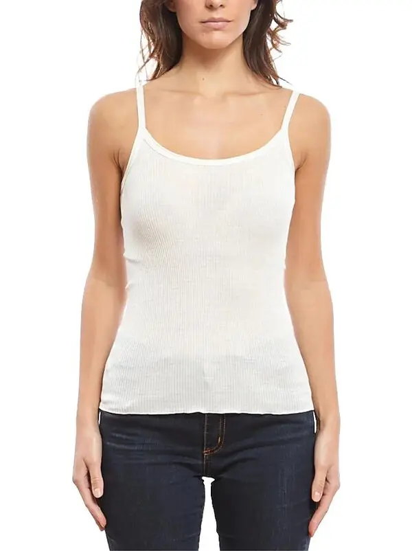 OSCALITO Ribbed Wool And Silk Camisole - Champagne