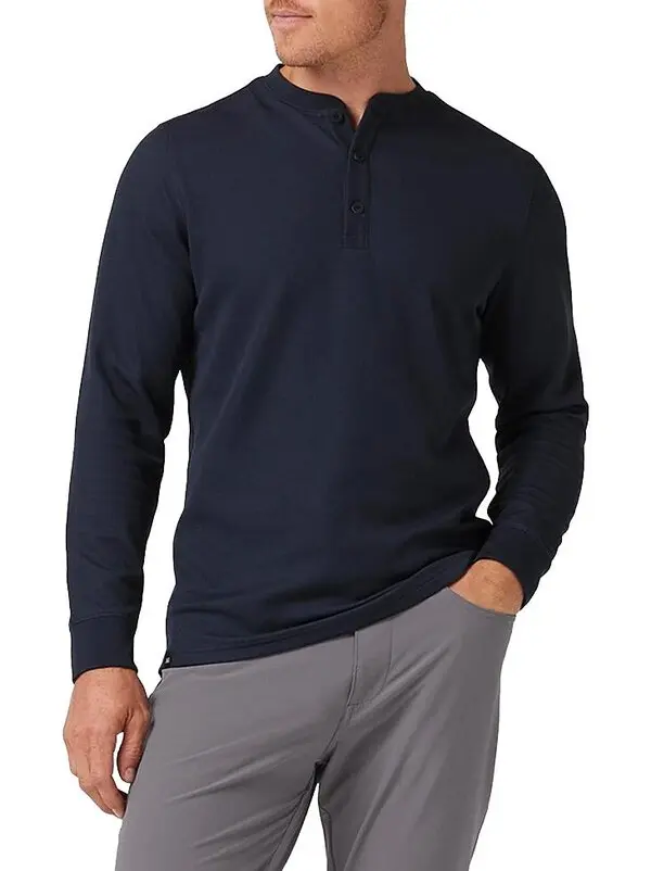Mizzen+main Henderson Long Sleeve Henley - Navy