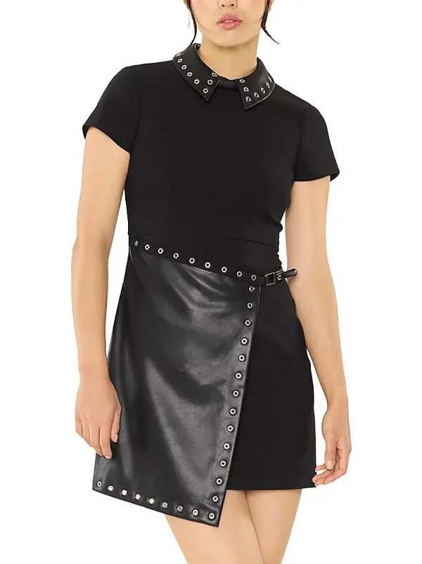 Likely Elia Faux Leather Dress - Black