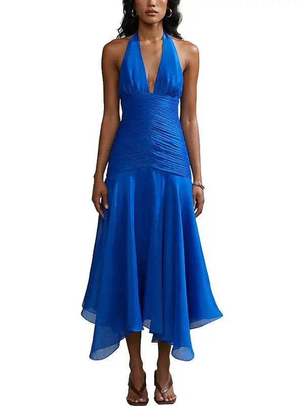 AMUR Lirielle Halter Dress - Cobalt
