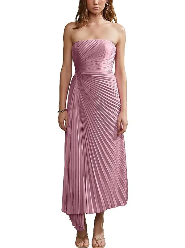 AMUR Everyn Pleated Gown - Pink Clay