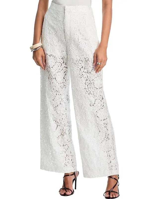 Aqua Lace Wide-leg Pants - Ivory
