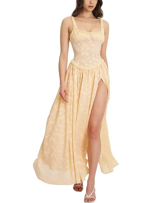 MISS CIRCLE Ulissa Jacquard Maxi Dress - Orange