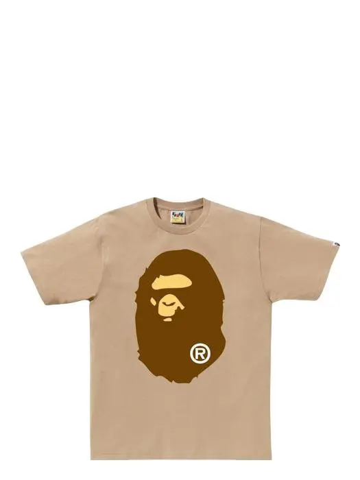 A BATHING APE Big Ape Head Tee Shirt - Beige