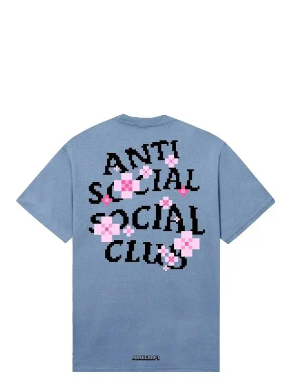 ANTI SOCIAL SOCIAL CLUB X Minecraft Cherry Blossom Tee Shirt - Storm Blue