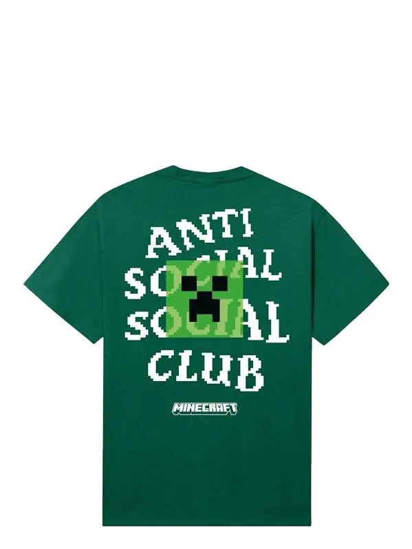 ANTI SOCIAL SOCIAL CLUB X Minecraft Creeper Head Logo Tee Shirt - Green