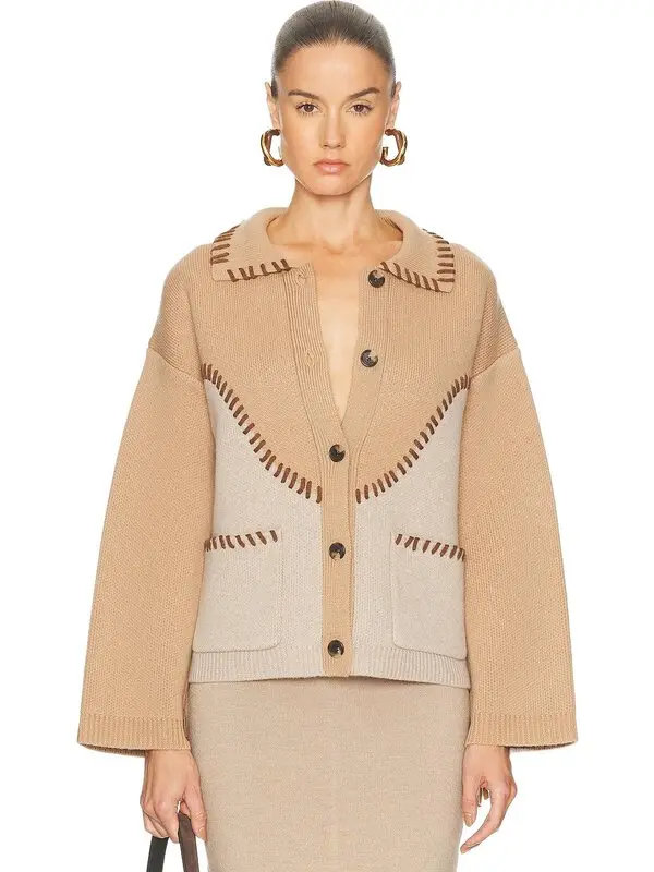 Simkhai Chesney Oversized Cardigan - Camel Multi