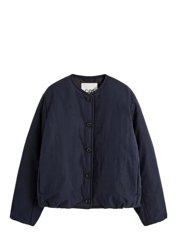 Cos Padded Cotton Liner Jacket - Navy