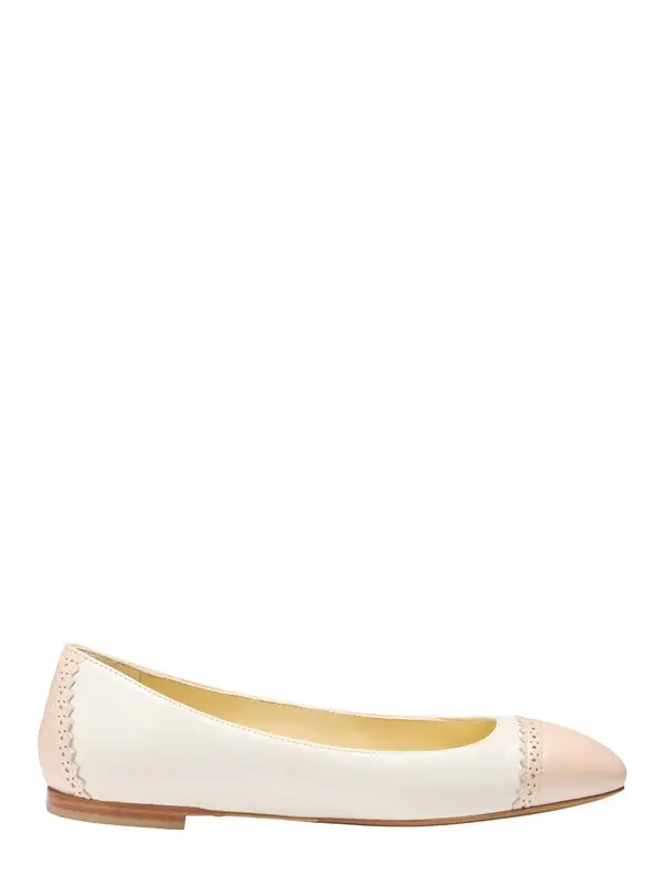Sarah Flint X Mary Orton Perfect Cap Toe Flat - Ivory Nappa
