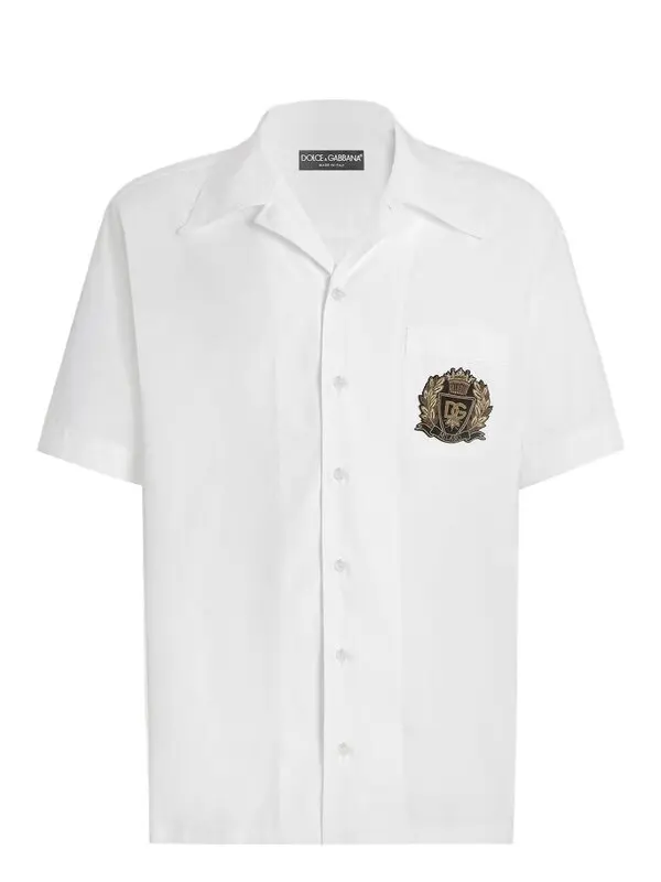 Dolce & Gabbana Hawaii Cotton Poplin Shirt - White