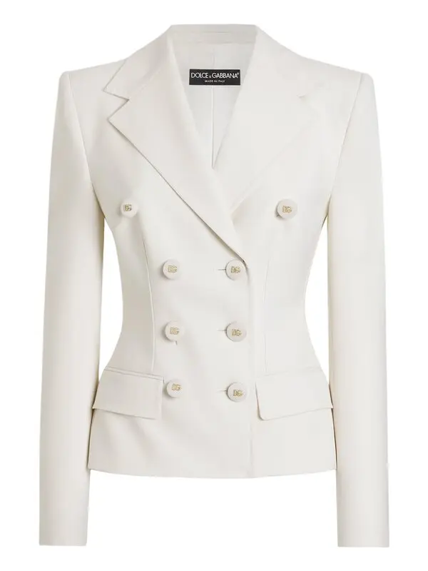 Dolce & Gabbana Double-breasted Twill Jacket - White