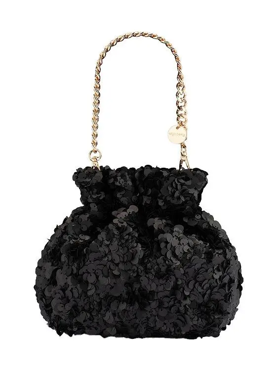 OLGA BERG Mattie Sequin Pouch - Black