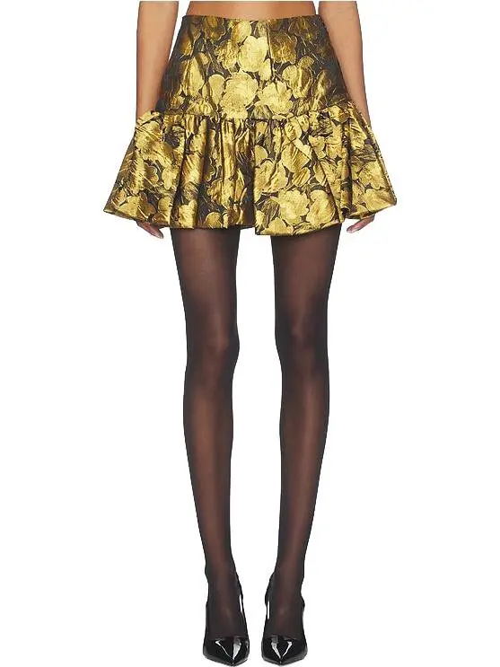 Ronny Kobo Stormi Metallic Skirt - Black Gold