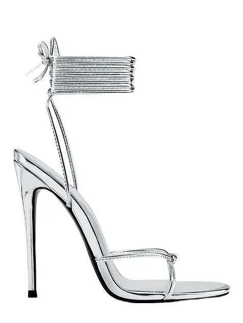 Femme La Athens Lace Up Heel - Silver