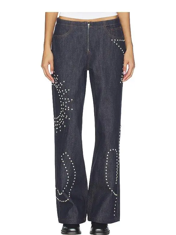 UNDERSTATED LEATHER Texas Sun Wide Leg Jeans - Dark Indigo
