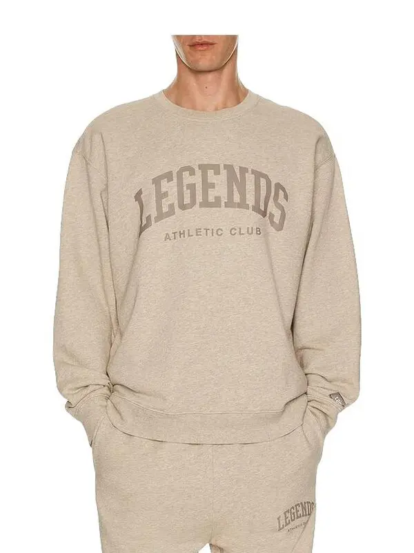 LEGENDS Fairfax Varsity Crew Sweatshirt - Taupe Heather