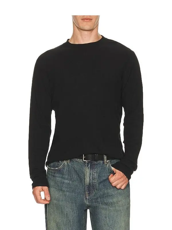 Nn07 Clive Waffle Knit Tee 3323 - Black