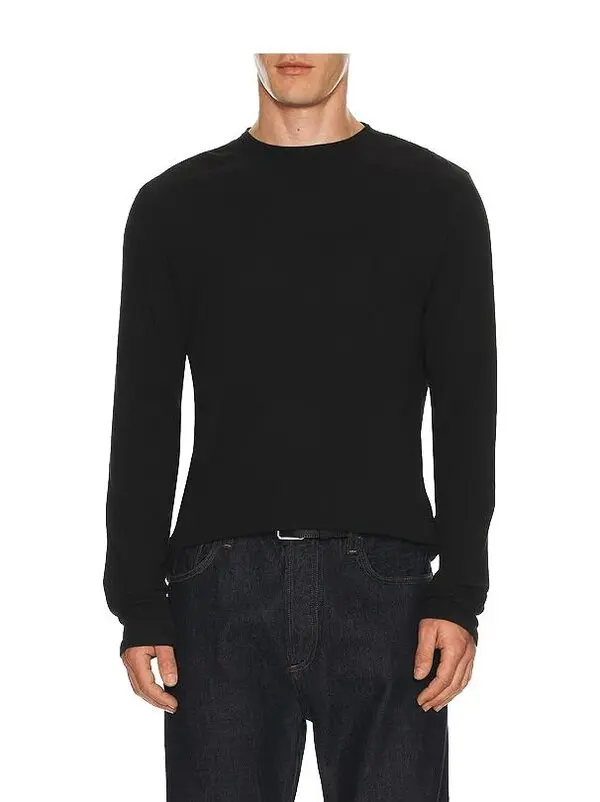 Nn07 Clive Waffle Knit Tee 3323 - Black