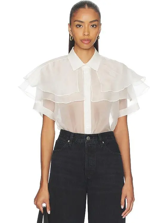 FRAME Organza Cape Top - Cream