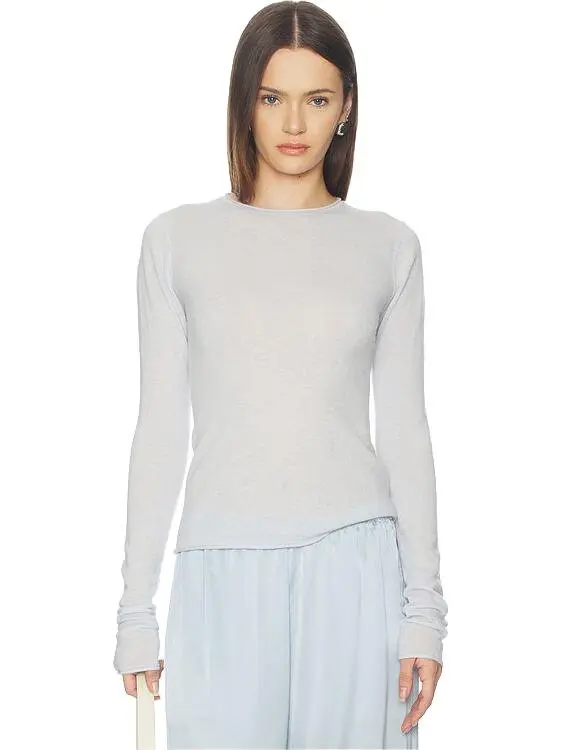 SKIMS Sheer Cashmere Long Sleeve Top - Pearl