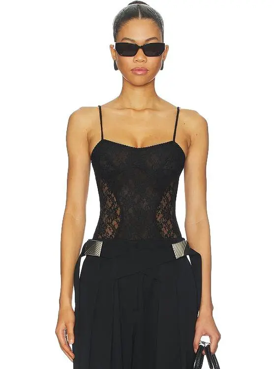 Attico Lace Bodysuit - Black