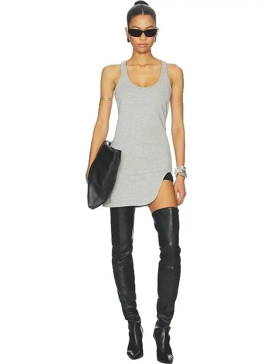 Attico Tank High Slit Mini Dress - Melange Grey