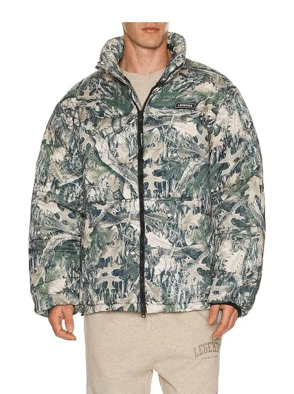 LEGENDS Alpine Puffer Jacket - Forest Camo Ice