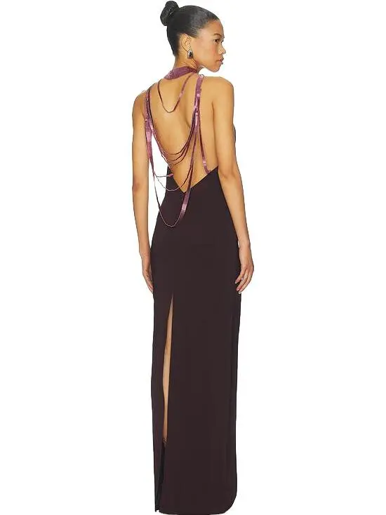 Attico Chain Gown - Dark Grapes