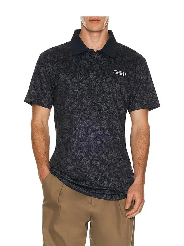 LEGENDS Baldwin Performance Polo In Blue - Stitch Paisley Ink & Dune