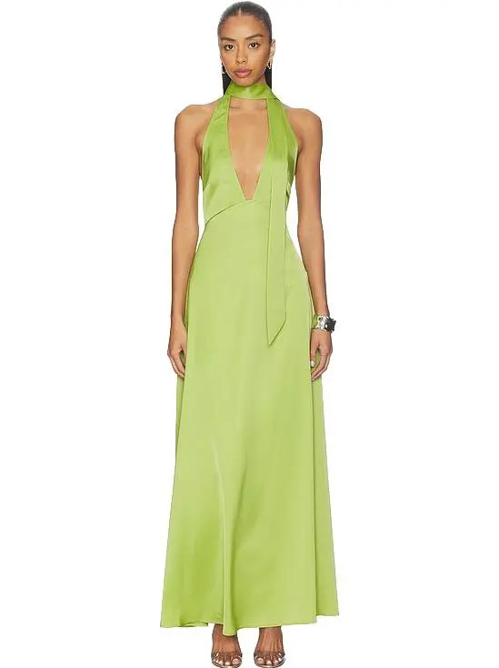 MORE TO COME Dolana Maxi Dress - Chartreuse