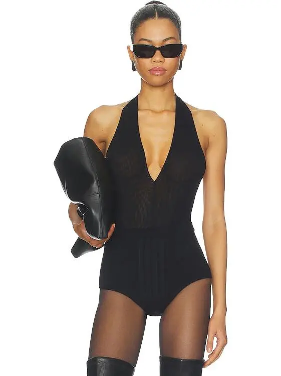 Attico Deep V Bodysuit - Black