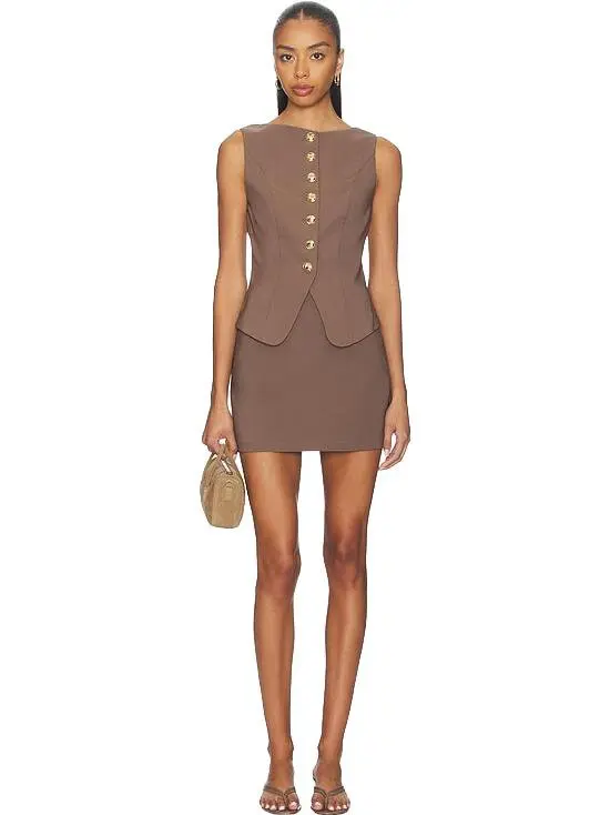 ALL THE WAYS Breeta Mini Skirt Set - Brown