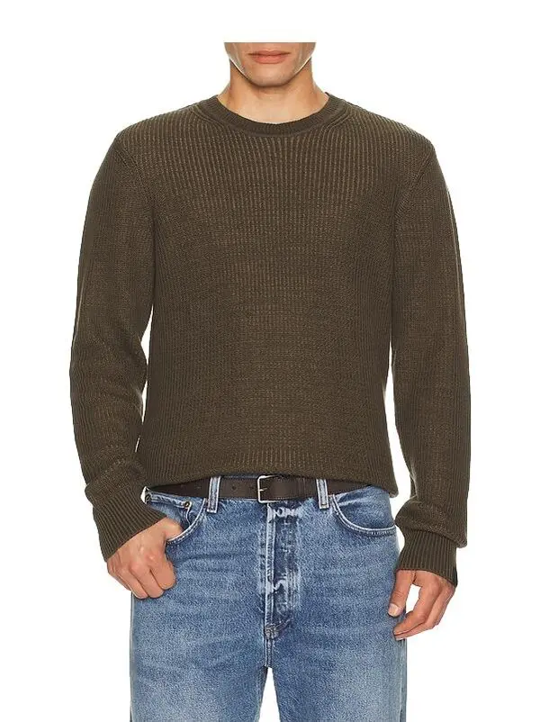 Rag & Bone Simon Marl Crewneck Sweater - Army Green