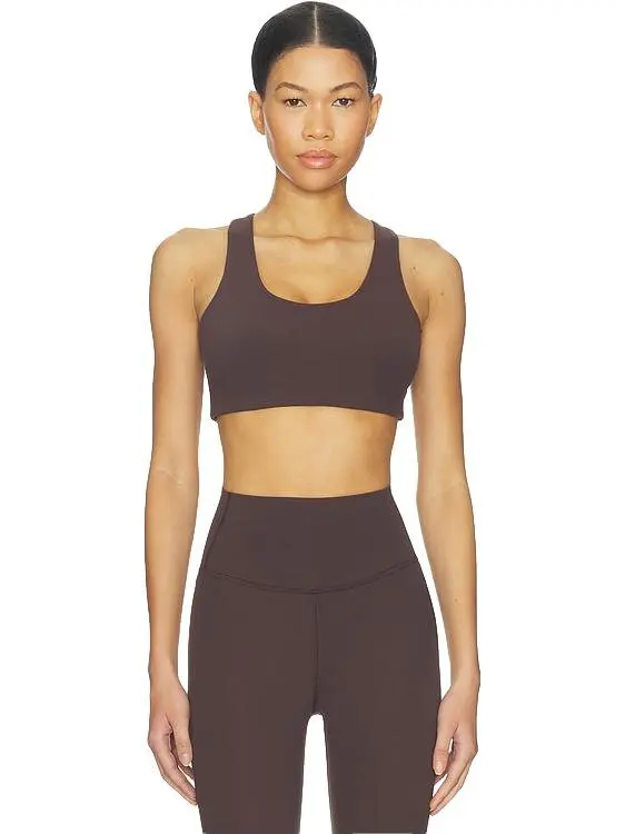 Splits59 Sara Airweight Sports Bra In Chocolate - Dark Chocolate