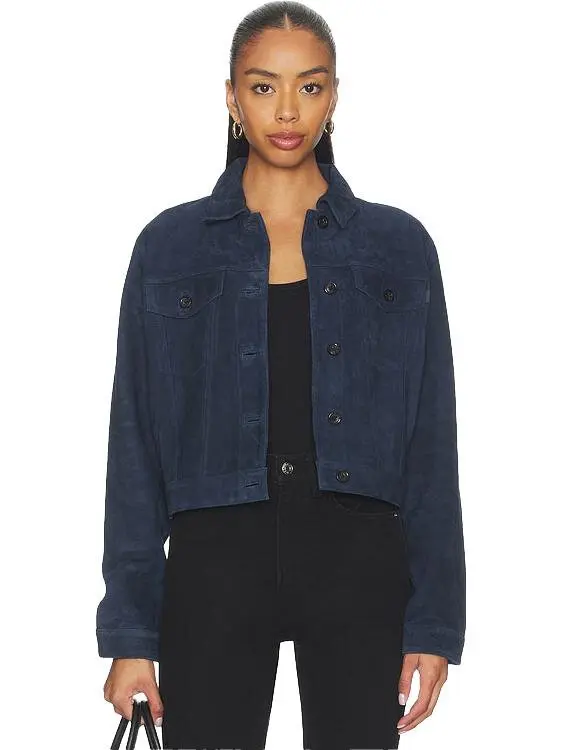 DL1961 Vika Suede Jacket - Navy Suede