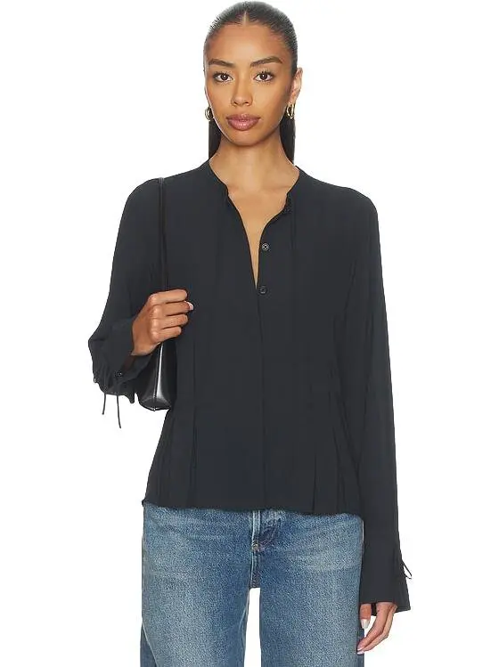 Rag & Bone Arden Pleated Blouse - Black