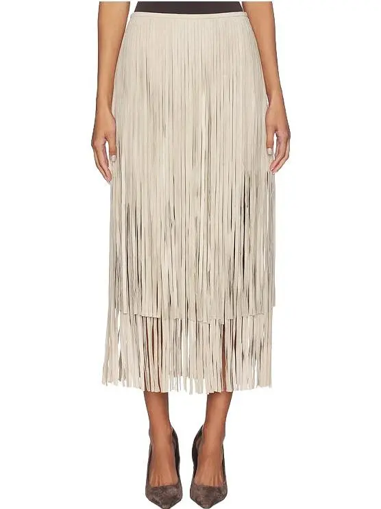 Rag & Bone Jasmine Fringe Skirt - Stone