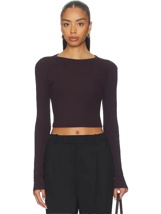 Cotton Citizen Verona Crop Shirt - Eggplant