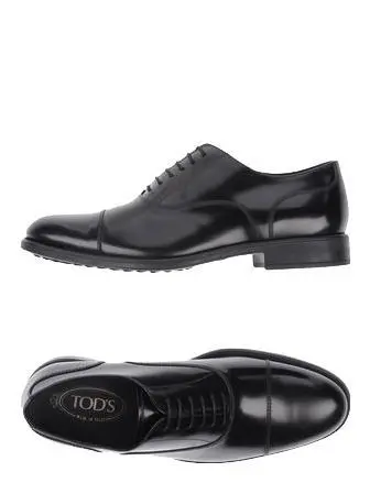 TOD'S Lace-up Shoes In Leather - Black