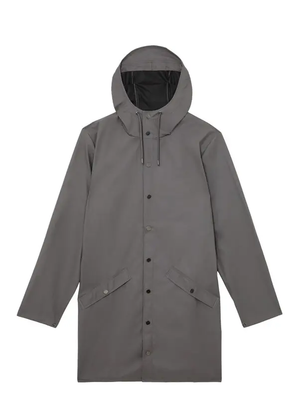 Rains Waterproof Long Rain Jacket - Grey