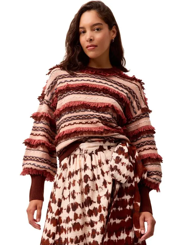 MARIE OLIVER Renata Fair Isle Sweater - Volcanic