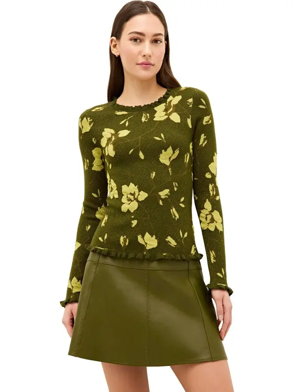 MARIE OLIVER Issa Floral Metallic Top - Mums