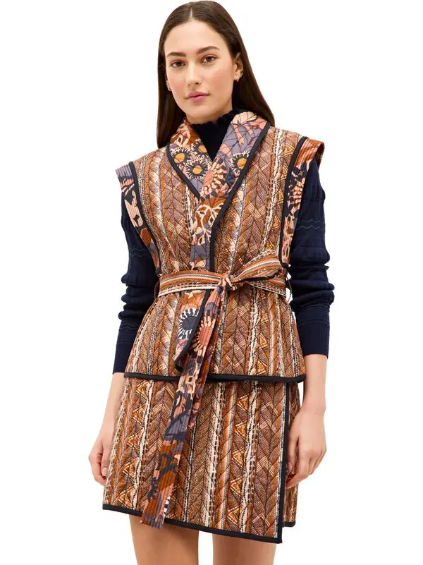 MARIE OLIVER Shawl Collar Quilted Vest - Kismet