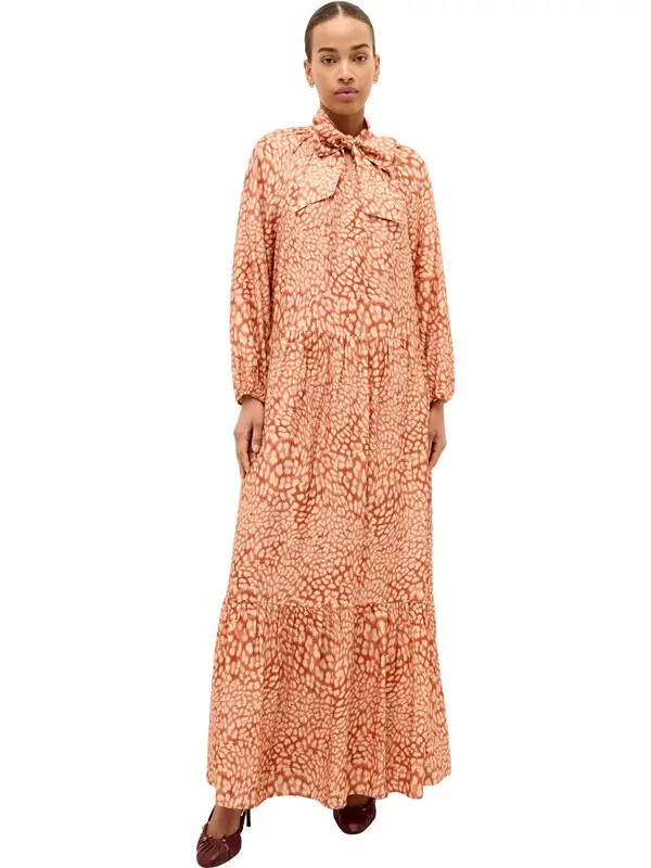 MARIE OLIVER Kris Leopard Print Silk Dress - Desert