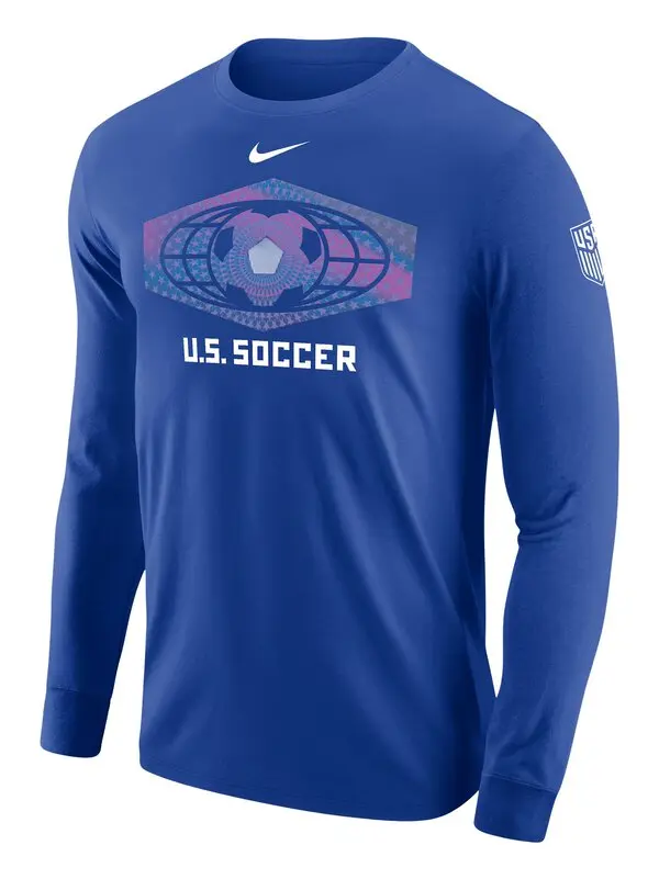 Nike Usa Soccer Long-sleeve Cotton T-shirt - Blue
