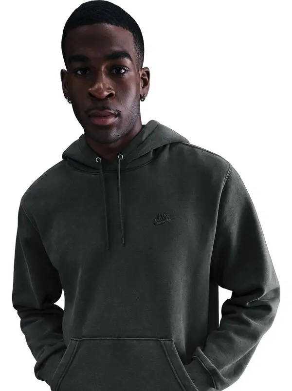 Nike Sportswear Club Washed Fleece Hoodie - Grey