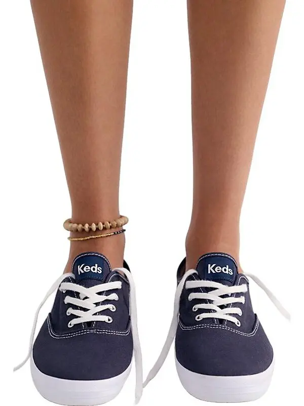 KEDS Champion Canvas Lace-up Sneakers - Navy